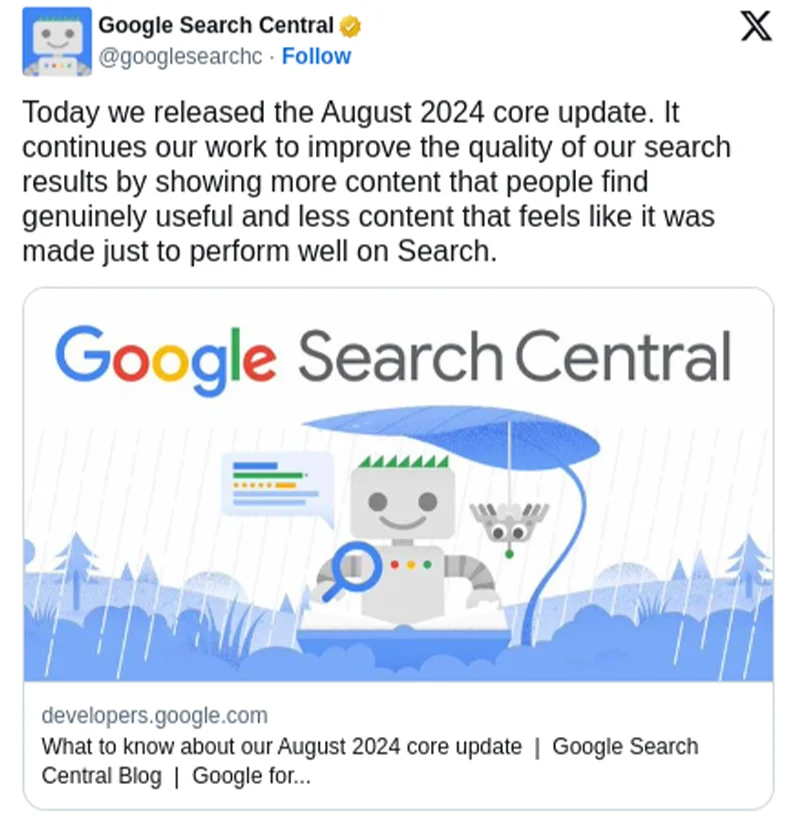 Google Core Update August 2024 Rollout Complete: Key Findings